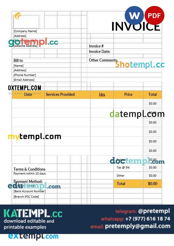 Generate Baby Sitting Invoice In Word And Pdf Format