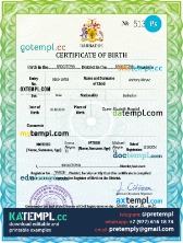 generate Barbados vital record birth certificate PSD , completely editable