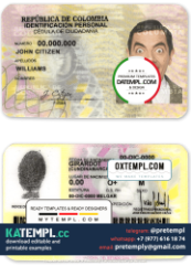 generate Colombia ID in PSD format, fully editable (2010 - 2020)