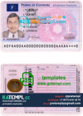 generate France driving license in PSD format
