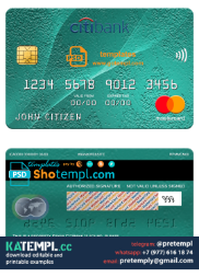 generate Kenya Citibank mastercard, fully editable in PSD format