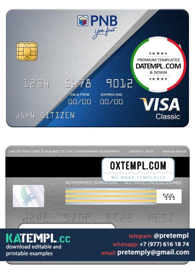 generate Philippines National Bank (PNB) visa classic card, fully ...