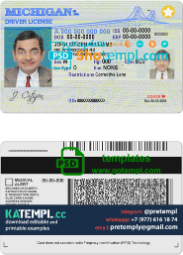 generate USA Michigan driving license in PSD format, with the fonts
