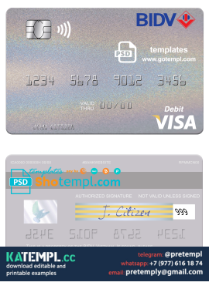 generate Vietnam BIDV visa debit card in PSD format