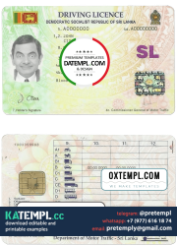 generate Sri Lanka driving license in PSD format, fully editable