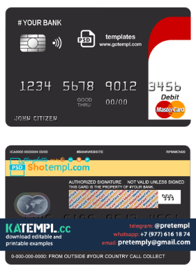 generate # blackistic universal multipurpose bank mastercard debit ...