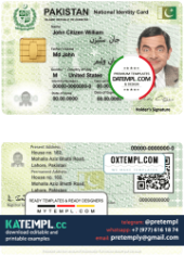 generate Pakistan ID in PSD format, fully editable