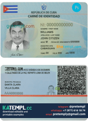generate Cuba ID card PSD , completely editable