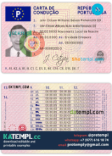 generate Portugal driving license in PSD format, with all fonts, fully ...
