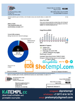 generate USA Michigan electricity utility bill in Word and PDF format