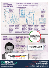 generate Sweden passport in PSD format, fully editable, with all fonts