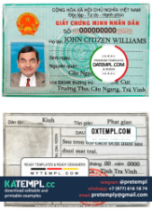 generate Vietnam ID in PSD format, fully editable